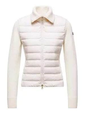 Moncler Padded Wool Zip-up Cardigan - White
