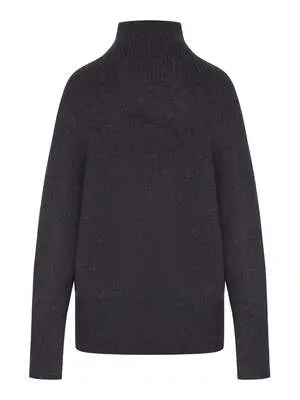 Giorgio Armani High Neck Sweater In Shaved Cashmere