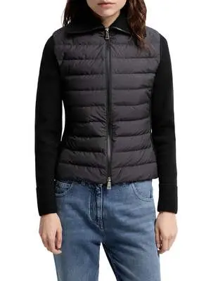Moncler Padded Wool Zip-up Cardigan