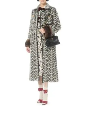 Valentino Garavani Panthea Small Chevron Nappa Shoulder Bag