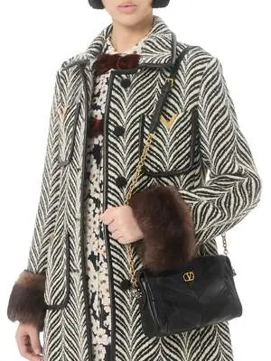 Valentino Garavani Panthea Small Chevron Nappa Shoulder Bag