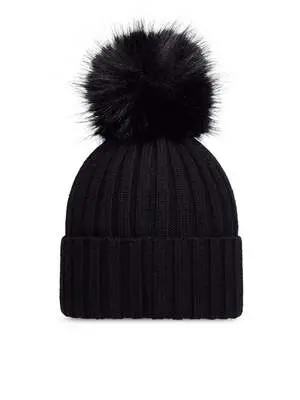Moncler Wool Beanie With Pom Pom