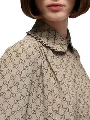 Gucci Printed Shirt In Silk Crêpe De Chine