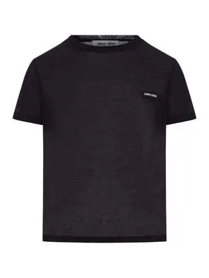 Miu Miu Ribbed Jersey T-shirt