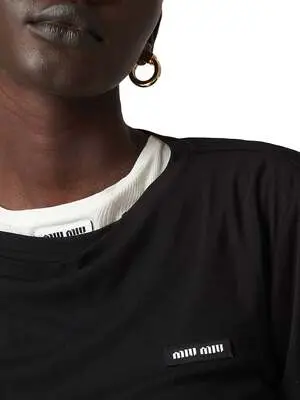 Miu Miu Ribbed Jersey T-shirt
