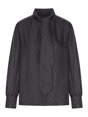 Gucci Printed Silk Twill Shirt - Black