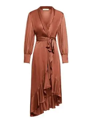 Zimmermann Silk Wrap Dress - Pink