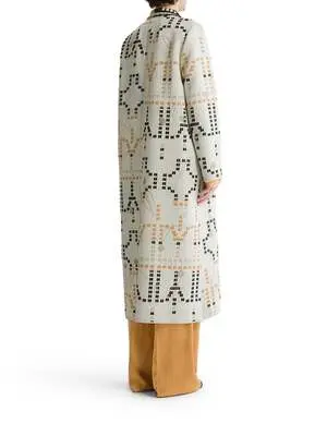 FORTE_FORTE Long Embroidered Jacquard Coat