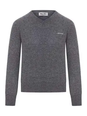 Miu Miu V-neck Wool Sweater - Multicolor