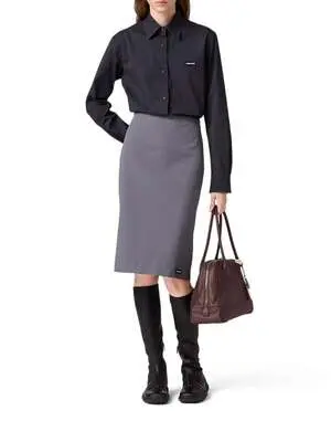 Miu Miu Stretch Poplin Skirt