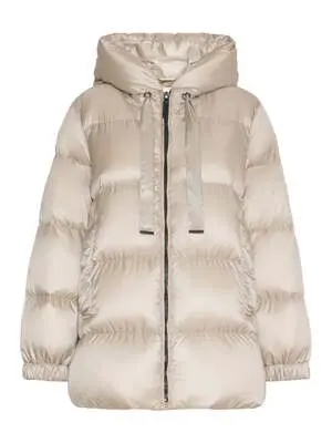 Max Mara Seia Bomber Jacket In Drop-resistant Fabric - Cream