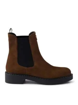 Prada Suede Chelsea Boots - Brown