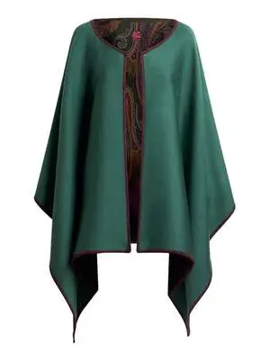 Etro Reversible Wool Cape With Dégradé Paisley Pattern