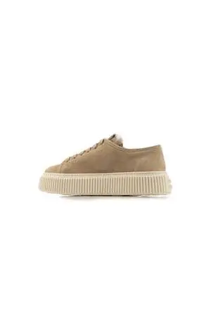 Miu Miu Suede Lace Up Platform Sneakers
