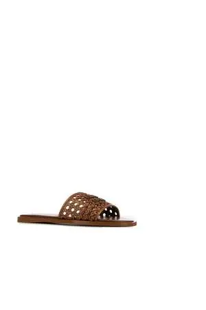 Miu Miu Woven Leather Slide Slippers