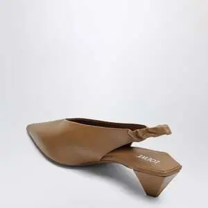 Loewe Origami Cubic Mocha Lambskin Slingback Shoes