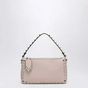 Valentino Garavani Small Rockstud Bag In Poudre Grained Calfskin - Pink