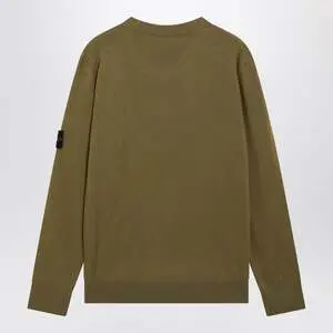 Stone Island Cactus-colored Crewneck Sweater In Wool