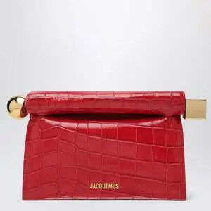 Jacquemus La Pochette Rond Carre Leather Clutch - Red