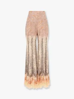 Zimmermann Valiant Panelled Flare Silk Trousers - Multicolor
