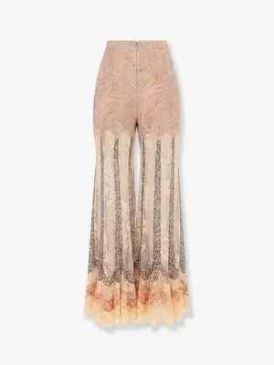 Zimmermann Valiant Panelled Flare Silk Trousers