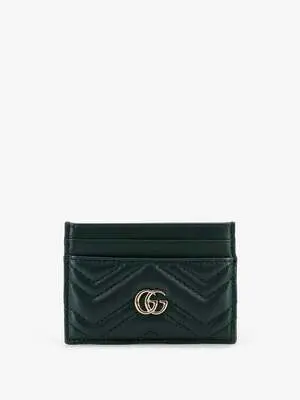 Gucci Gg Marmont Leather Card Holder - Green