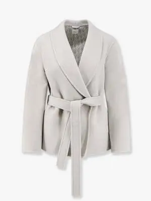 Dior Virgin Wool And Silk Coat With Belt