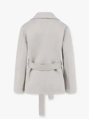 Dior Virgin Wool And Silk Coat With Belt
