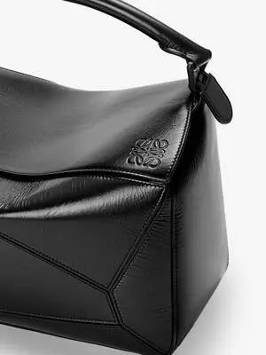 Loewe Puzzle Large Leather Bag - Black