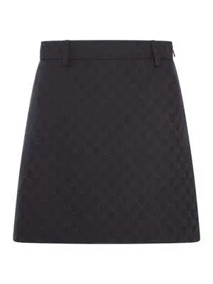 Gucci Gg Cotton-blend Miniskirt - Black