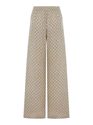 Gucci Printed Silk Leisure Trousers - Cream