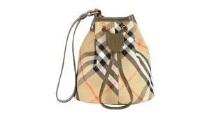 Burberry Check Drawstring Pouch - Sand