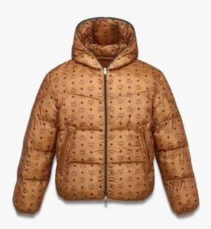 Mcm Monogram Ripstop Nylon Puffer Jacket - Cognac