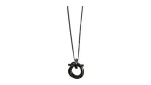 FERRAGAMO Gancini Crystal-embellished Pendant Necklace - Silver