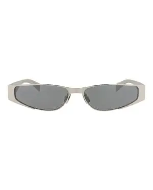Saint Laurent Cat Eyeframe Metal Sunglasses - Silver Silver Silver