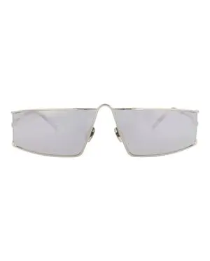 Saint Laurent Squareframe Metal Sunglasses - Silver Silver Silver