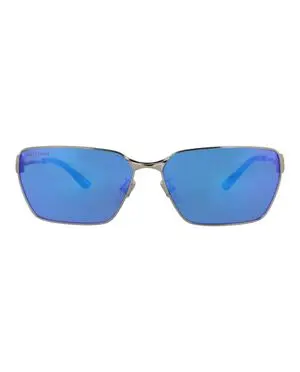 Balenciaga Squareframe Metal Sunglasses - Silver Silver Violet