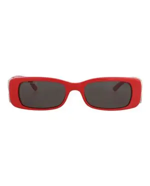 Balenciaga Squareframe Recycled Acetate Sunglasses - Red Silver Grey