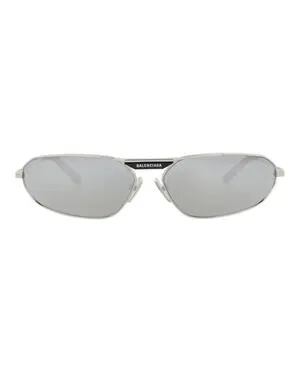 Balenciaga Shieldframe Metal Sunglasses - Silver Silver Silver