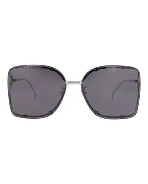 Gucci Squareframe Metal Sunglasses - Silver Silver Violet