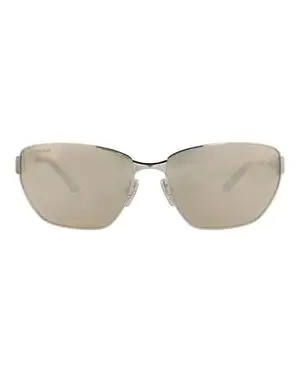 Balenciaga Cat Eyeframe Metal Sunglasses - Silver Silver Silver
