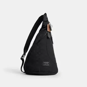 COACH Lachlan Sling In Signature Nylon - Black