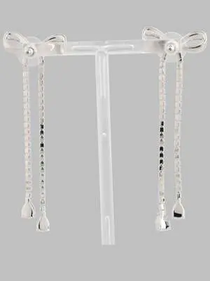 SELF-PORTRAIT Cubic Zirconia Bow Detail Earrings