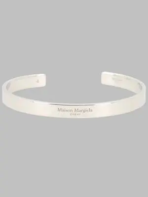 MAISON MARGIELA Bracciale Manchette Plat Con Logo - Silver