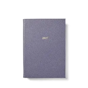ASPINAL OF LONDON 2027 A5 Week To View Diary In Deep Shine Croc - Blue