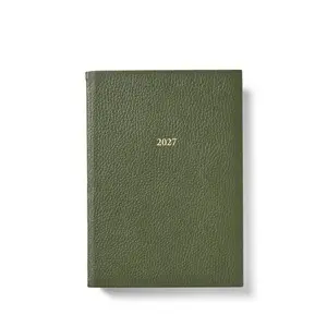 ASPINAL OF LONDON 2027 A5 Week To View Diary In Deep Shine Croc - Green