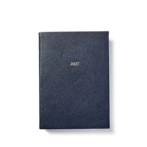 ASPINAL OF LONDON 2027 A5 Week To View Diary In Cardinal Pebble - Navy