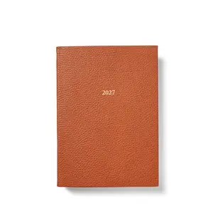 ASPINAL OF LONDON 2027 A5 Week To View Diary In Deep Shine Ever Small Croc Orange