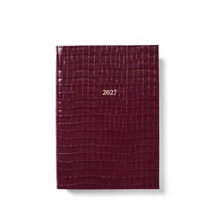 ASPINAL OF LONDON 2027 A5 Week To View Diary In Cardinal Pebble - Red
