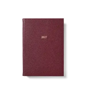 ASPINAL OF LONDON 2027 A5 Week To View Diary In Cardinal Pebble - Red